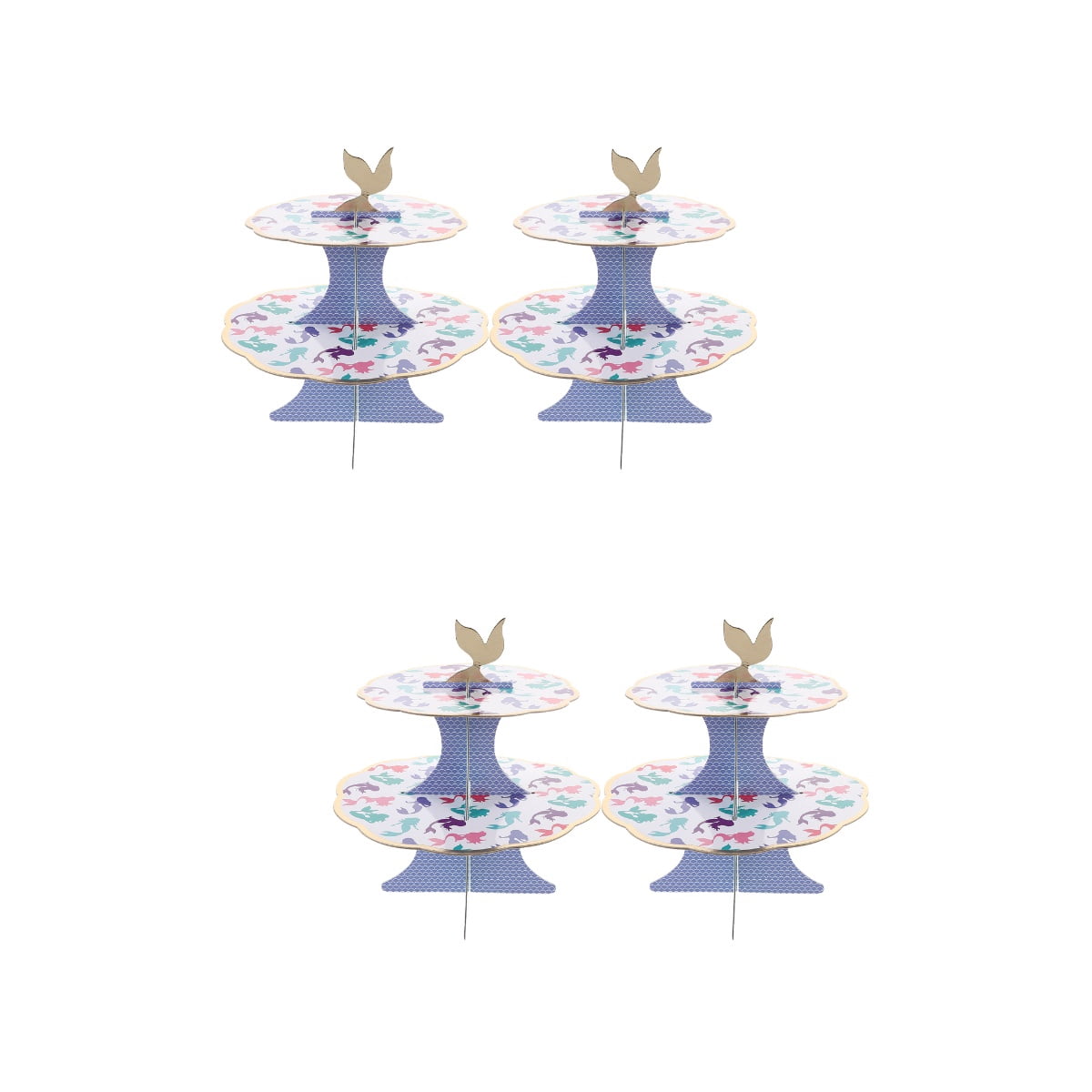 4 Pcs Tiered Cupcake Stand Appetizer Guestures Paper Cups Mini Cakes ...