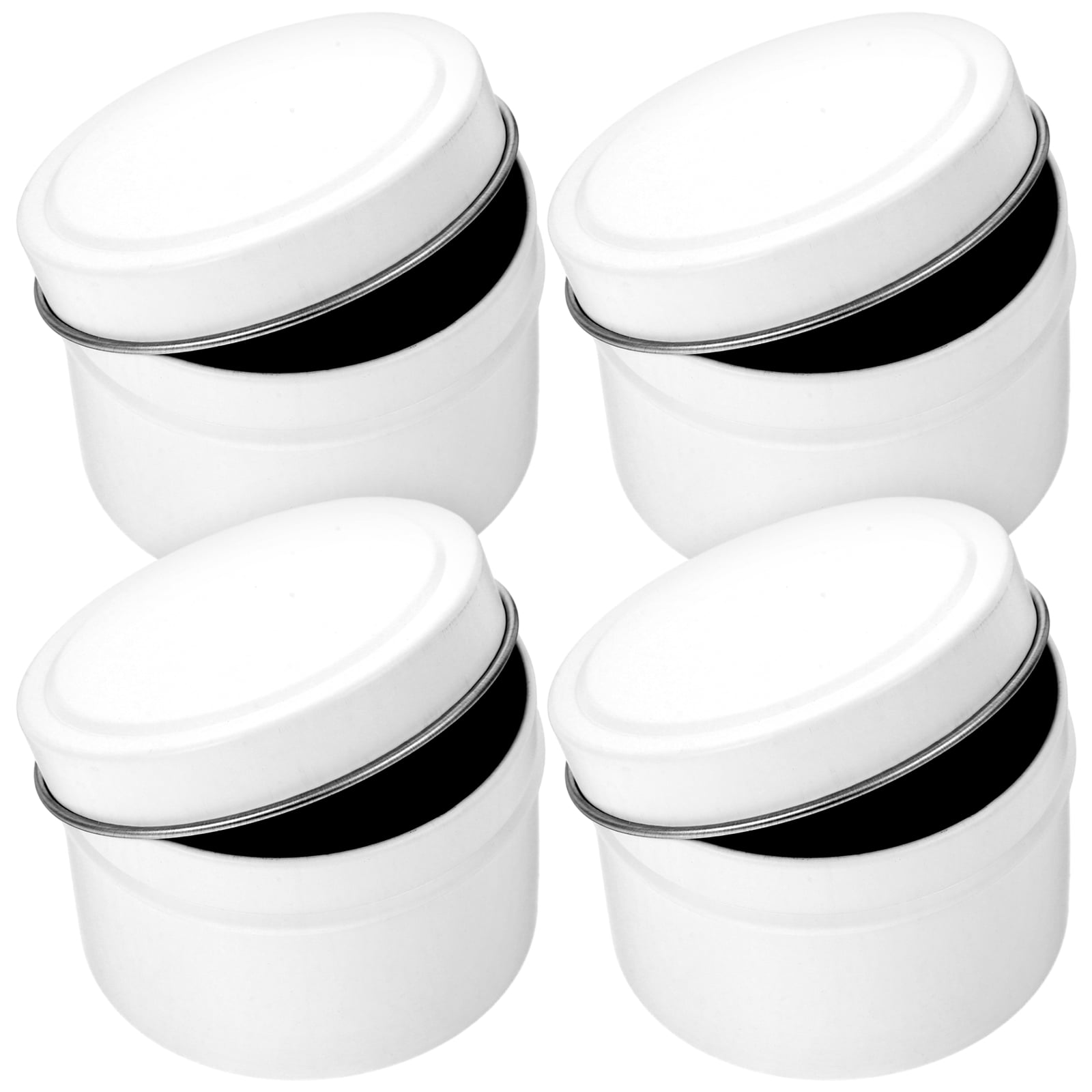 4Pcs Metal Candle Jars Small Round Empty Containers for DIY Candle ...