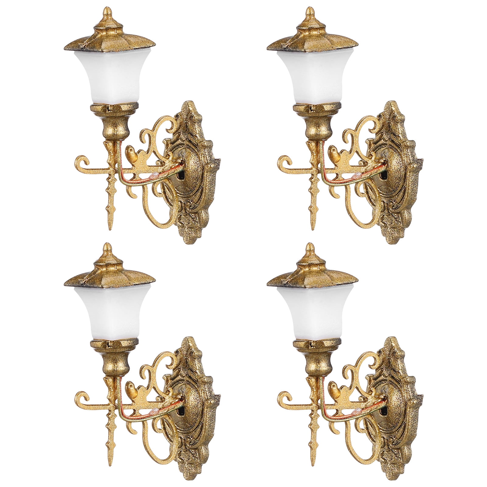4 Pcs Tiny Wall Lamp Submersible Crafts Doll Lights Child Golden ...