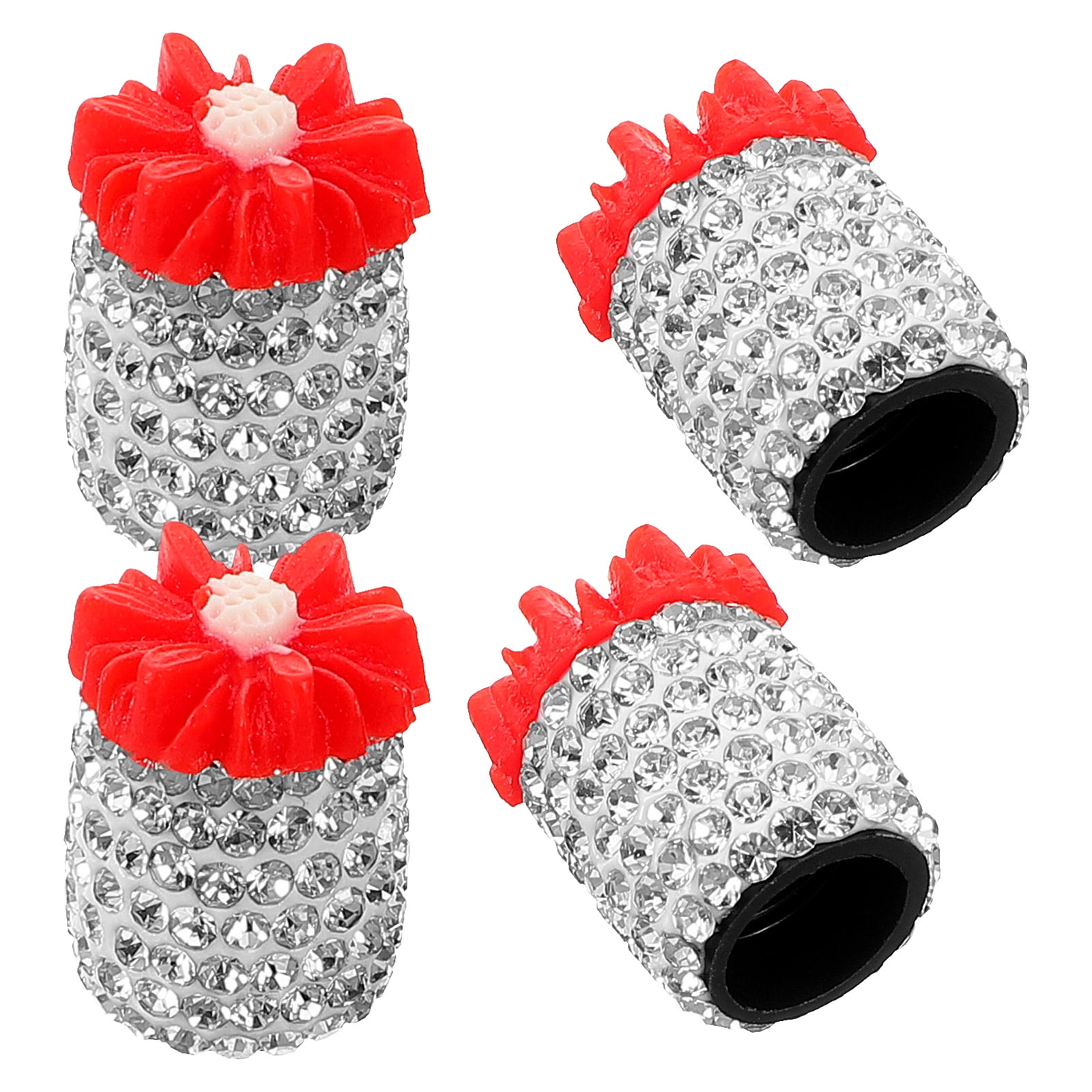 4 Pcs Tire Caps Unique Car Accessories Car Tire Cap Valve Cover Diamond ...