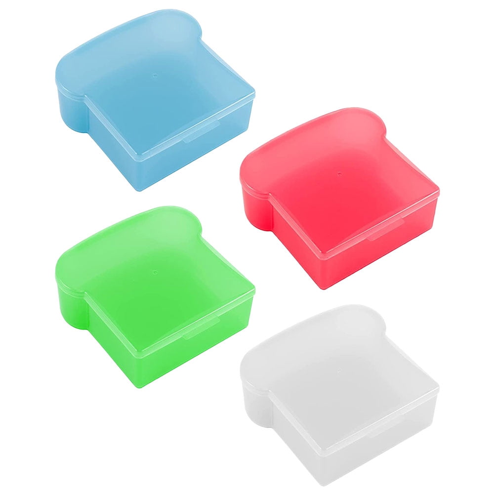4 Pcs Toast Box Plastic Storage Breadbasket Travel Container Flexible ...