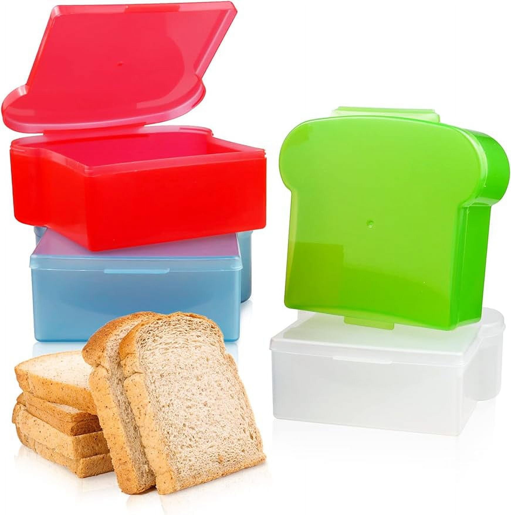 4 Pcs Toast Shape Sandwich Box, Toast Fresh-keeping Container, Food ...