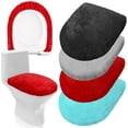 4 Pcs Toilet Lid Cover for Bathroom Velvet Soft Toilet Lid Seat Cover ...