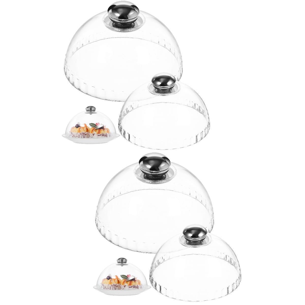 4 Pcs Transparent Food Covers Snack Tray Covers Dome-shaped Cake Lids ...