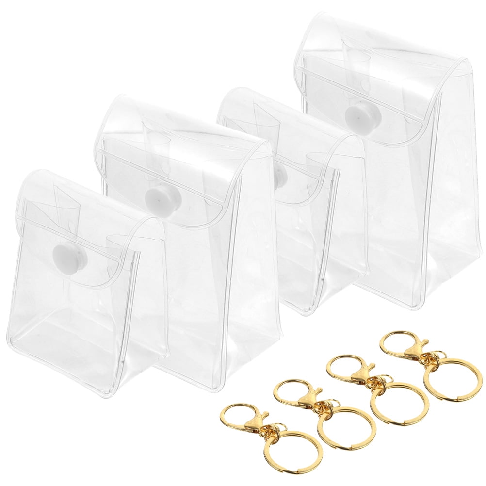 4 Pcs Transparent Mini Wallet Models Display Holder Keychain Keychains ...