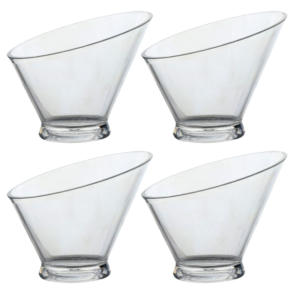 4 Pcs Transparent Slanted Mouth Salad Bowl Ice Cream Cup Vegetable ...