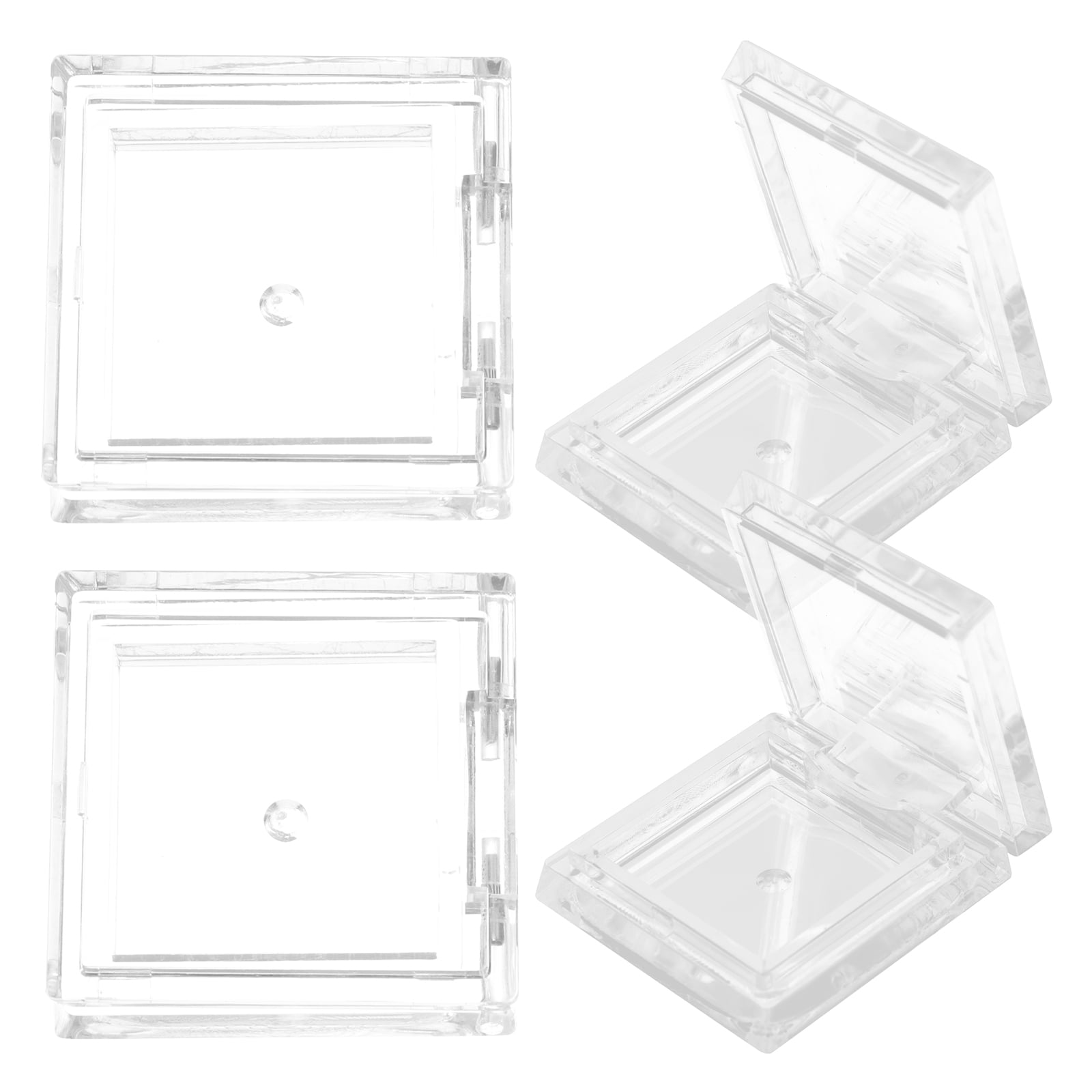 4 Pcs Transparent Square Mini Eyeshadow Box Palettes Reuseable Empty ...