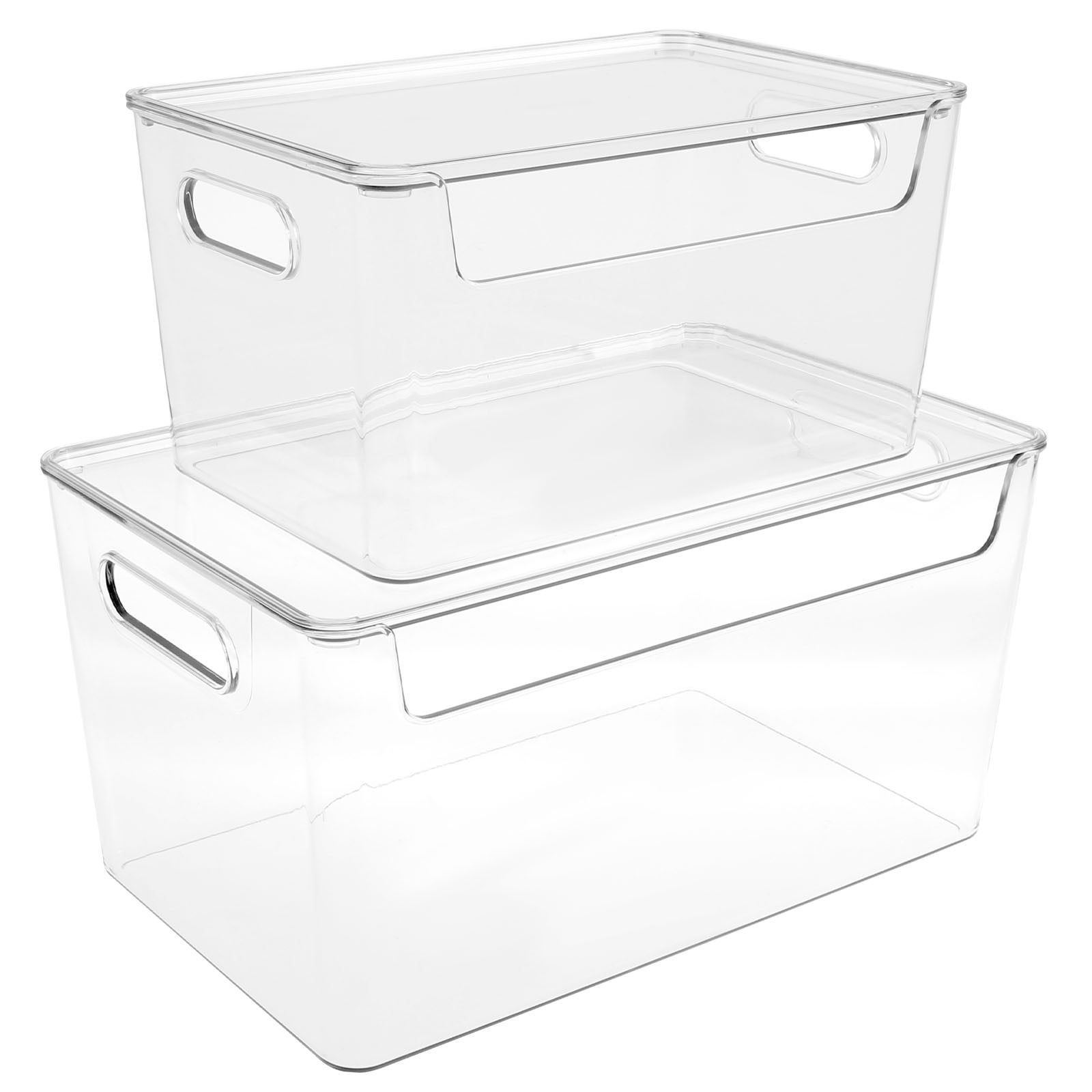 4 Pcs Trash Bag Holder with Lid Clear Garbage Bag Dispenser Stackable ...