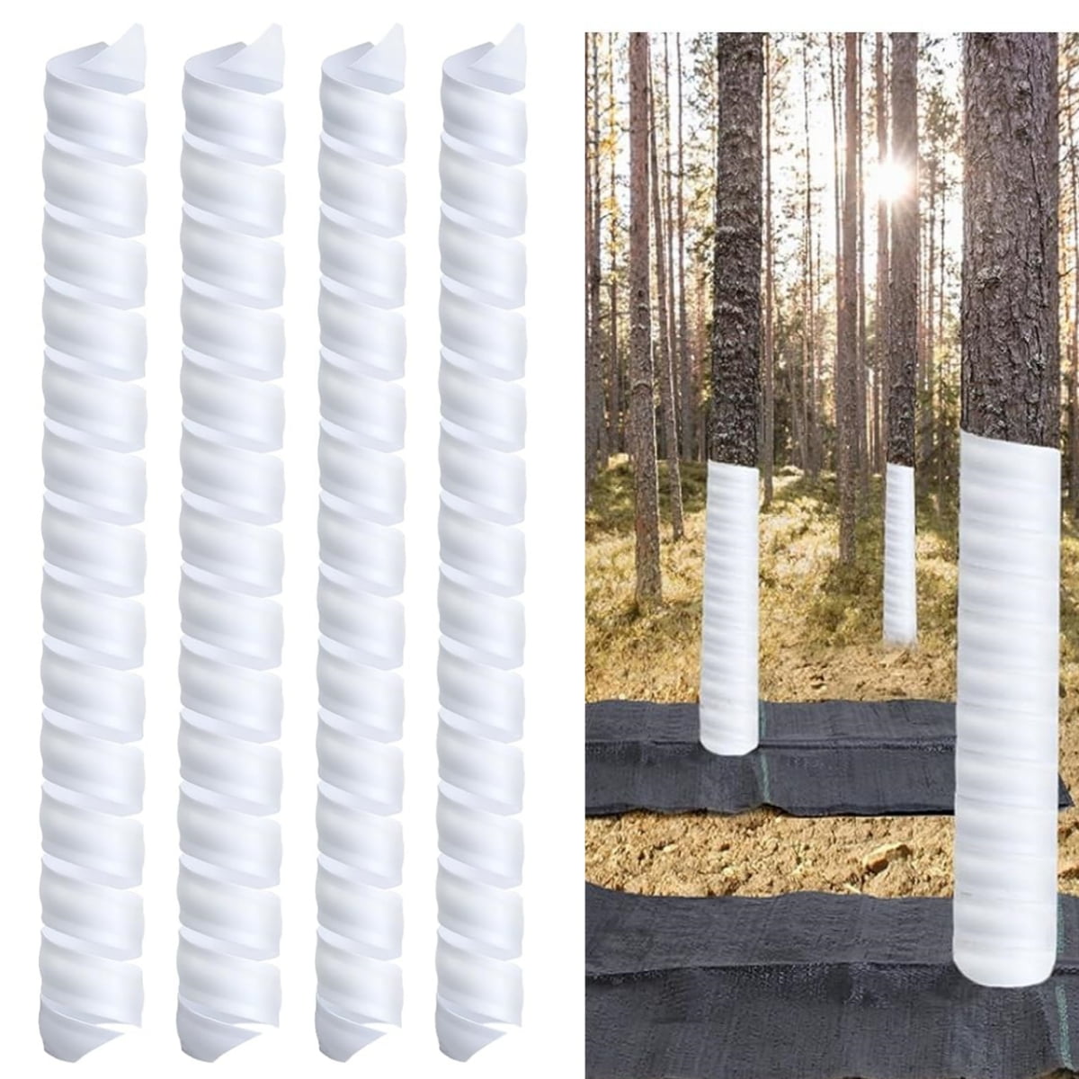 4 Pcs Tree Trunk Protector Plastic Spiral Tree Guard-Tree Bark ...