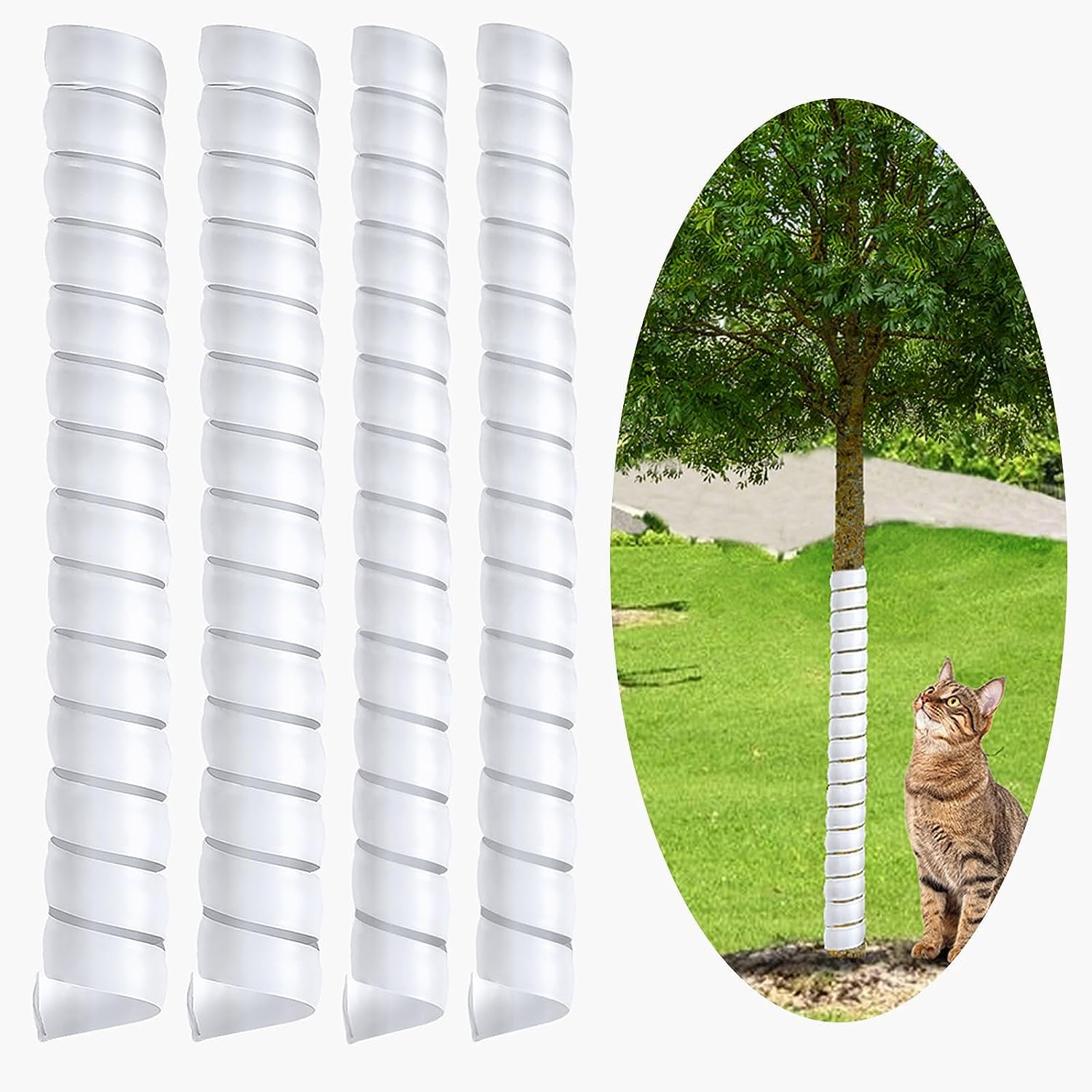 4 Pcs Tree Trunk Protector, Spiral Tree Guards for Saplings in 2 Size ...