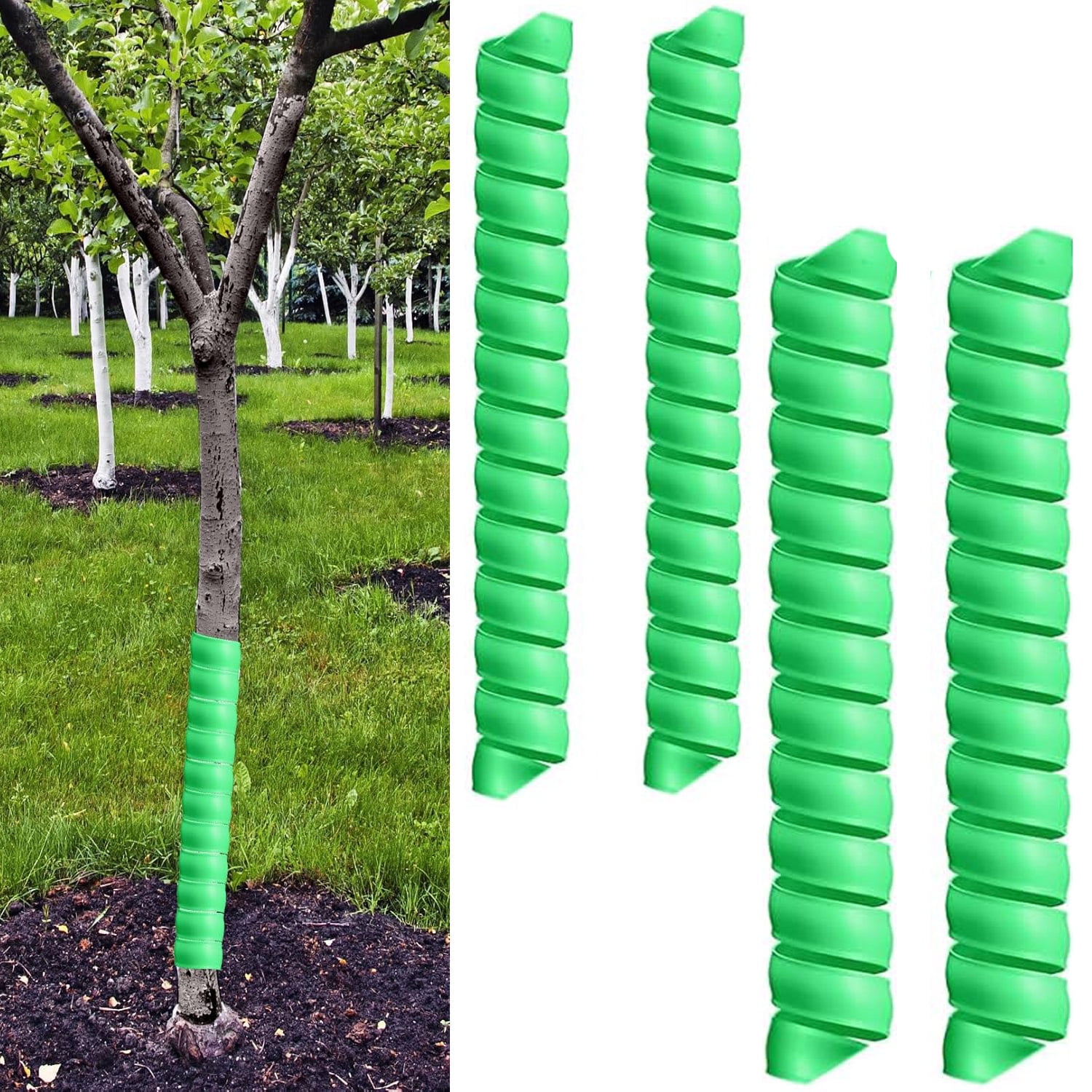 4 Pcs Tree Trunk Protectors,Happon Plastic Spiral Tree Guards Trunk ...