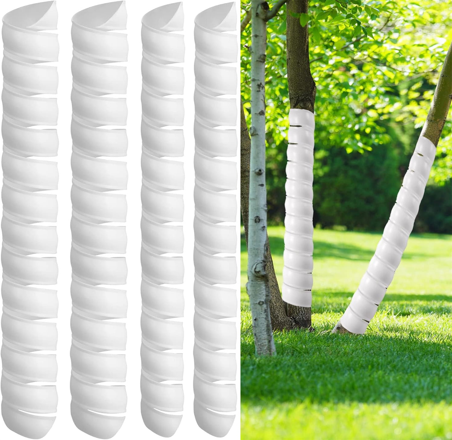 4 Pcs Tree Trunk Protectors,Happon Plastic Spiral Tree Guards Trunk ...