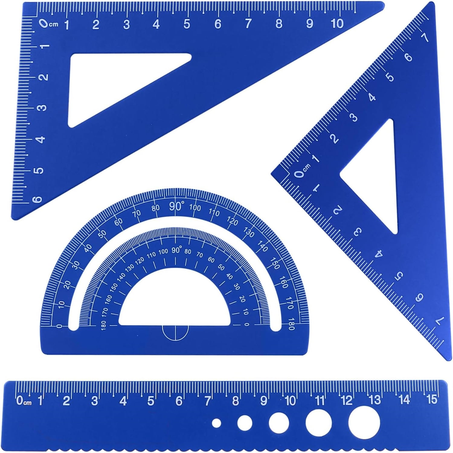 4 Pcs Triangular Scale Ruler Set, Aluminum Alloy Triangular Ruler Set ...