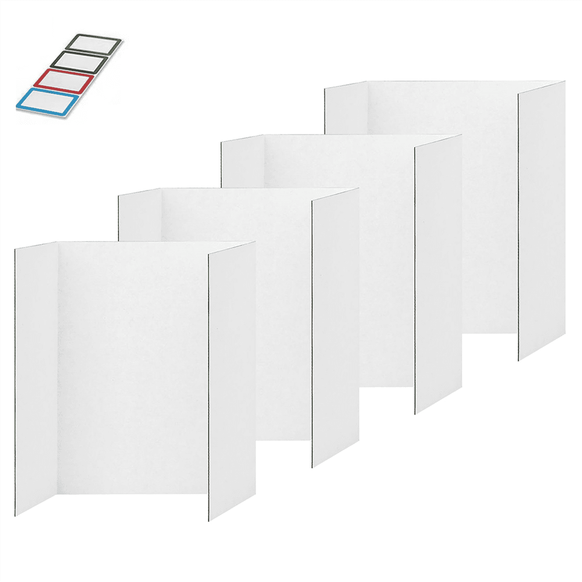 4 Pcs Trifold Poster Board, White Board Comes with Sticky Accessories ...