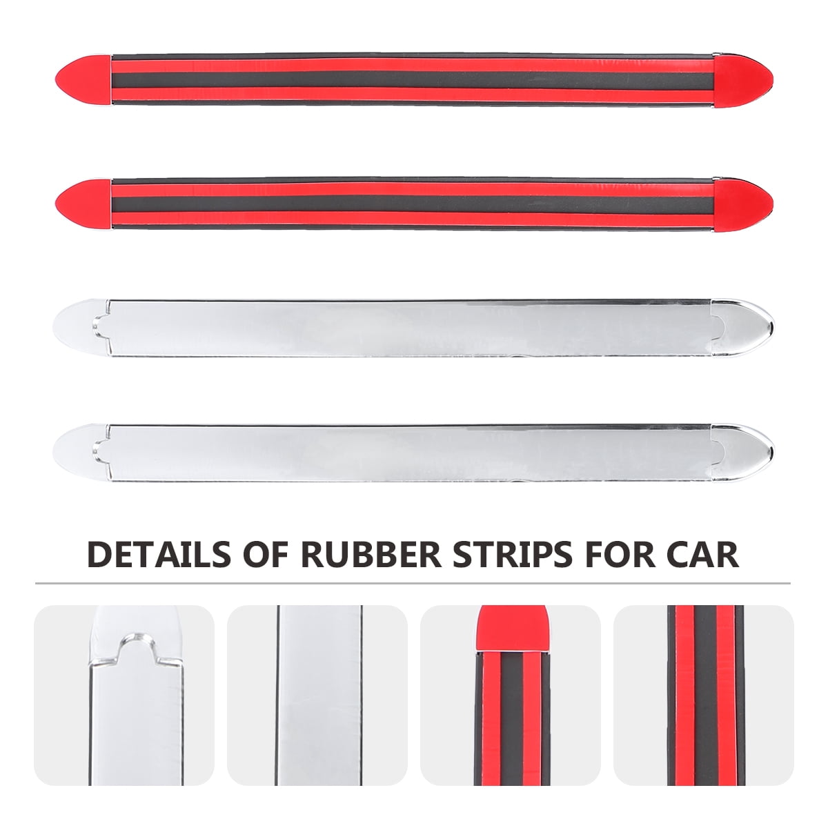 4 Pcs Trim Rubber Strips Decorative Bumper Strips Car Anti-collision ...