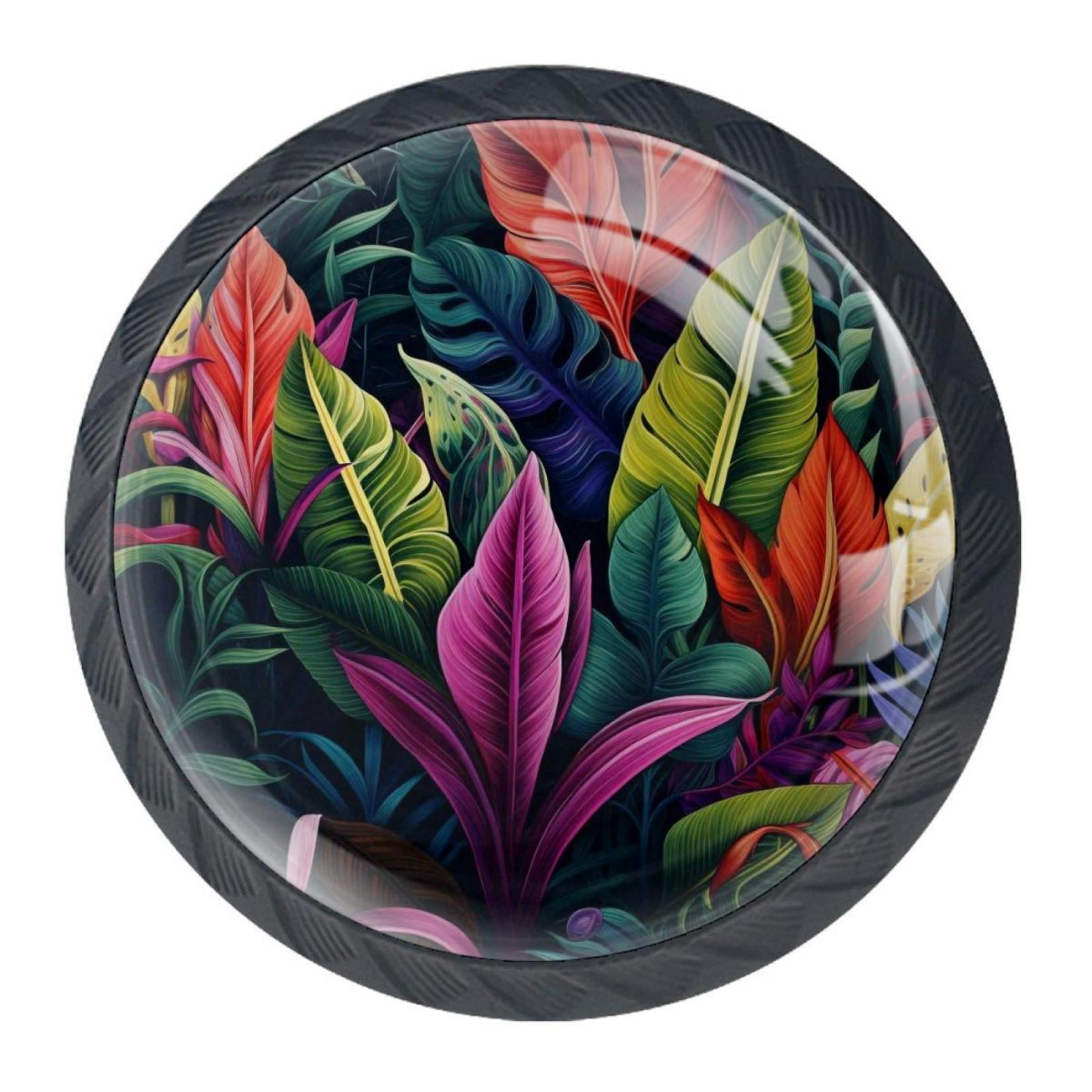 4 Pcs Tropical Leaves Knobs for Kitchen Cabinet Cupboard Dresser ...