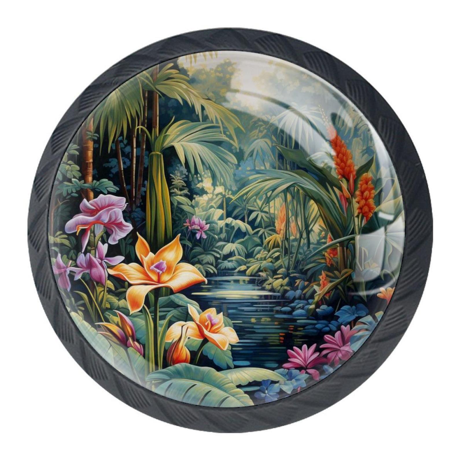 4 Pcs Tropical Leaves Knobs for Kitchen Cabinet Cupboard Dresser ...