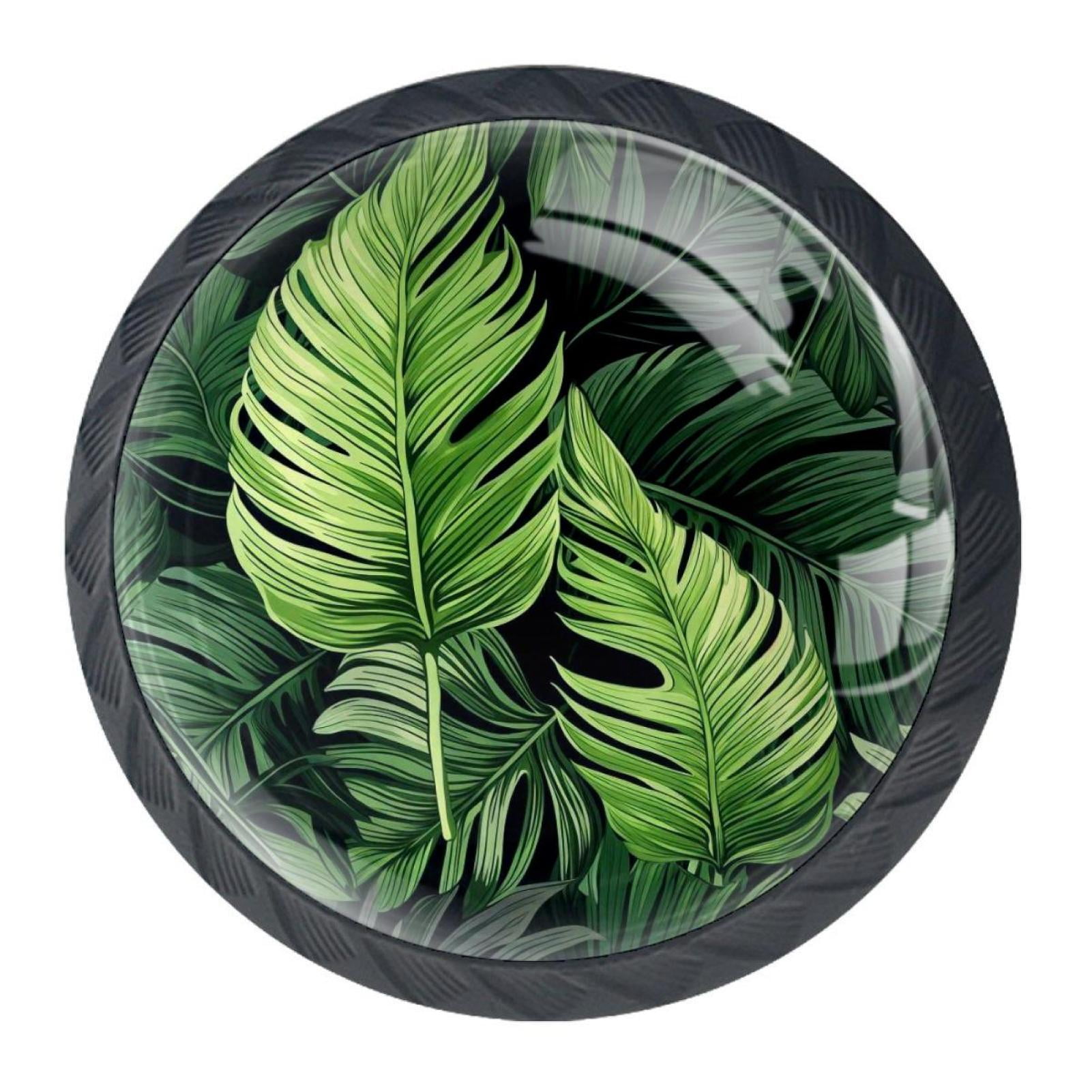 4 Pcs Tropical Leaves Knobs for Kitchen Cabinet Cupboard Dresser ...