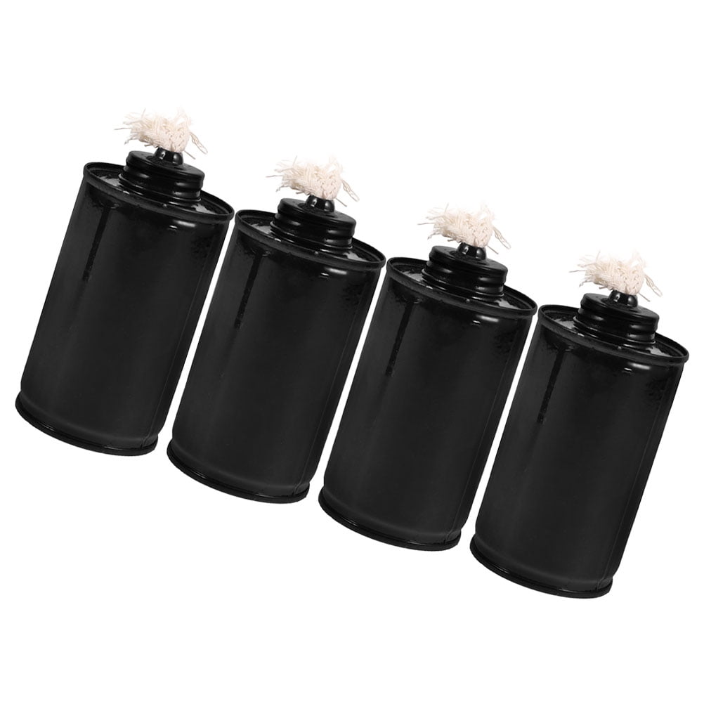 Black Iron Torch Refillable Canister with Wick for Storage Use Compact ...