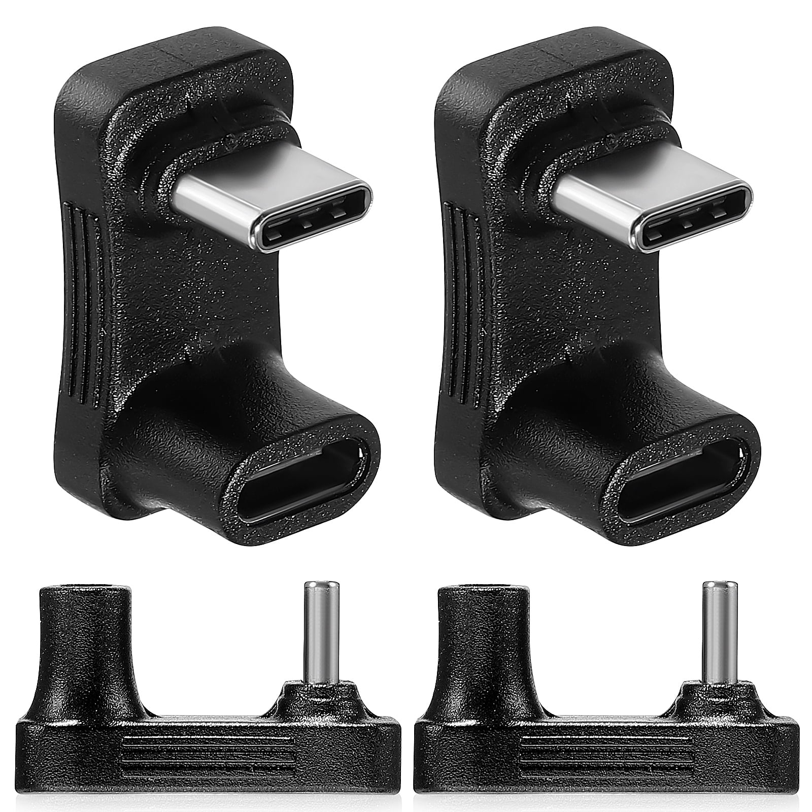 4 Pcs U-shaped Elbow Type-c Adapter Angle Extension Converter Fast Charge 180 Degree USB ...