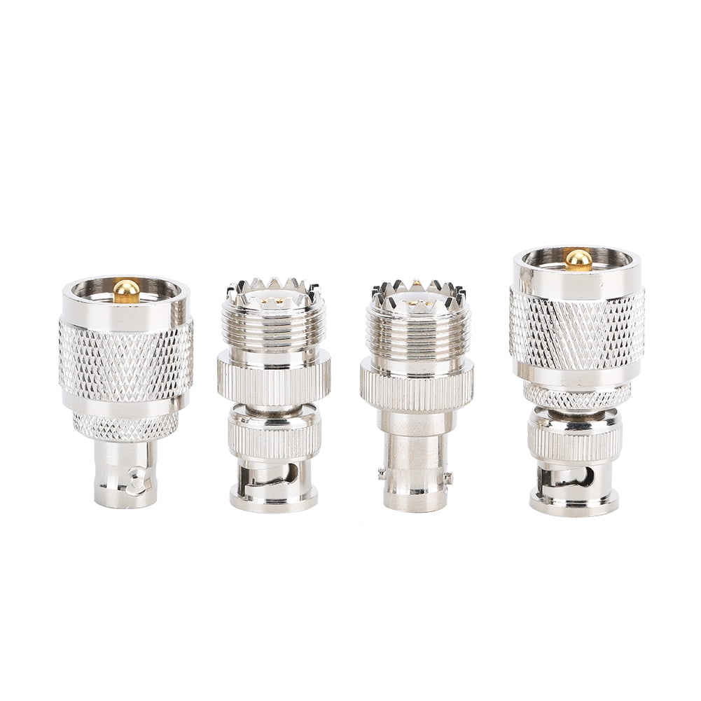 4 Pcs UHF to BNC Nickel Plated Copper Connector Adapter 50 Ohm for ...