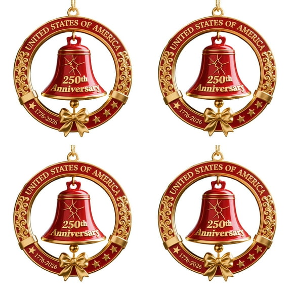4 Pcs USA 250th Anniversary Liberty Bell Hanging Ornament, Acrylic USA ...
