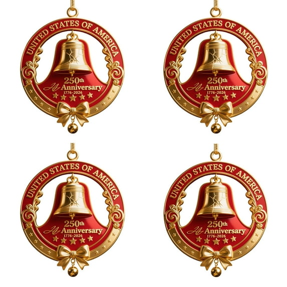4 Pcs USA 250th Anniversary Liberty Bell Hanging Ornament, Acrylic USA ...
