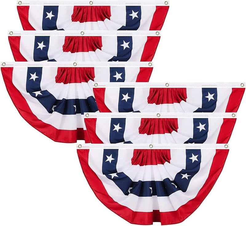 4 Pcs USA Pleated Fan Flag Independence Day Decorations -1.5x3Ft US ...