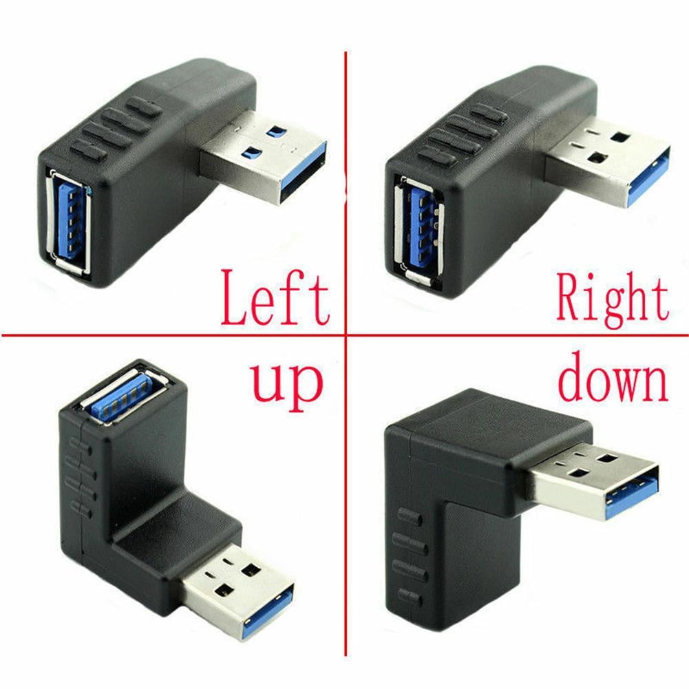 4 Pcs USB 3.0 Male to Female 90 Degree Right Angle Extension Adapter ...