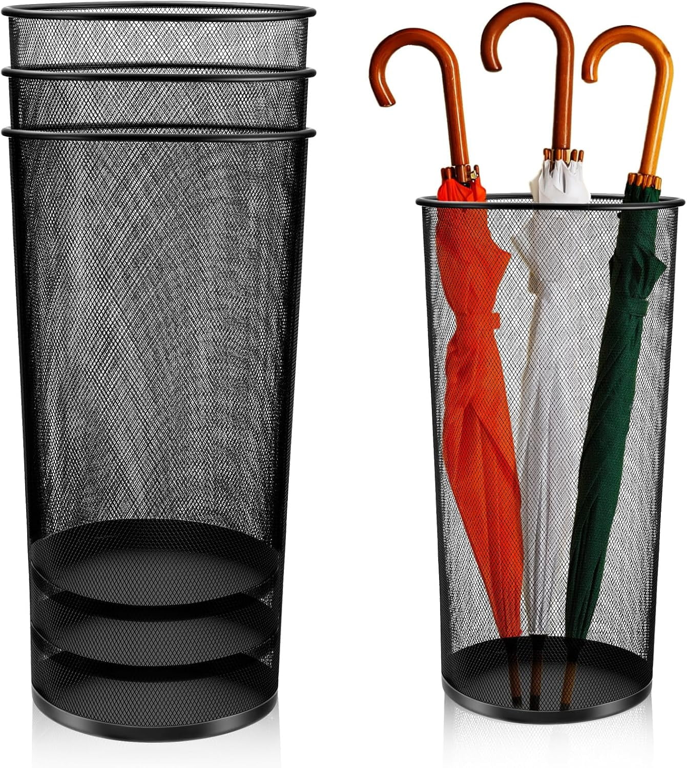 4 Pcs Umbrella Rack Stand Black Metal Round Mesh Umbrella Holder Metal ...