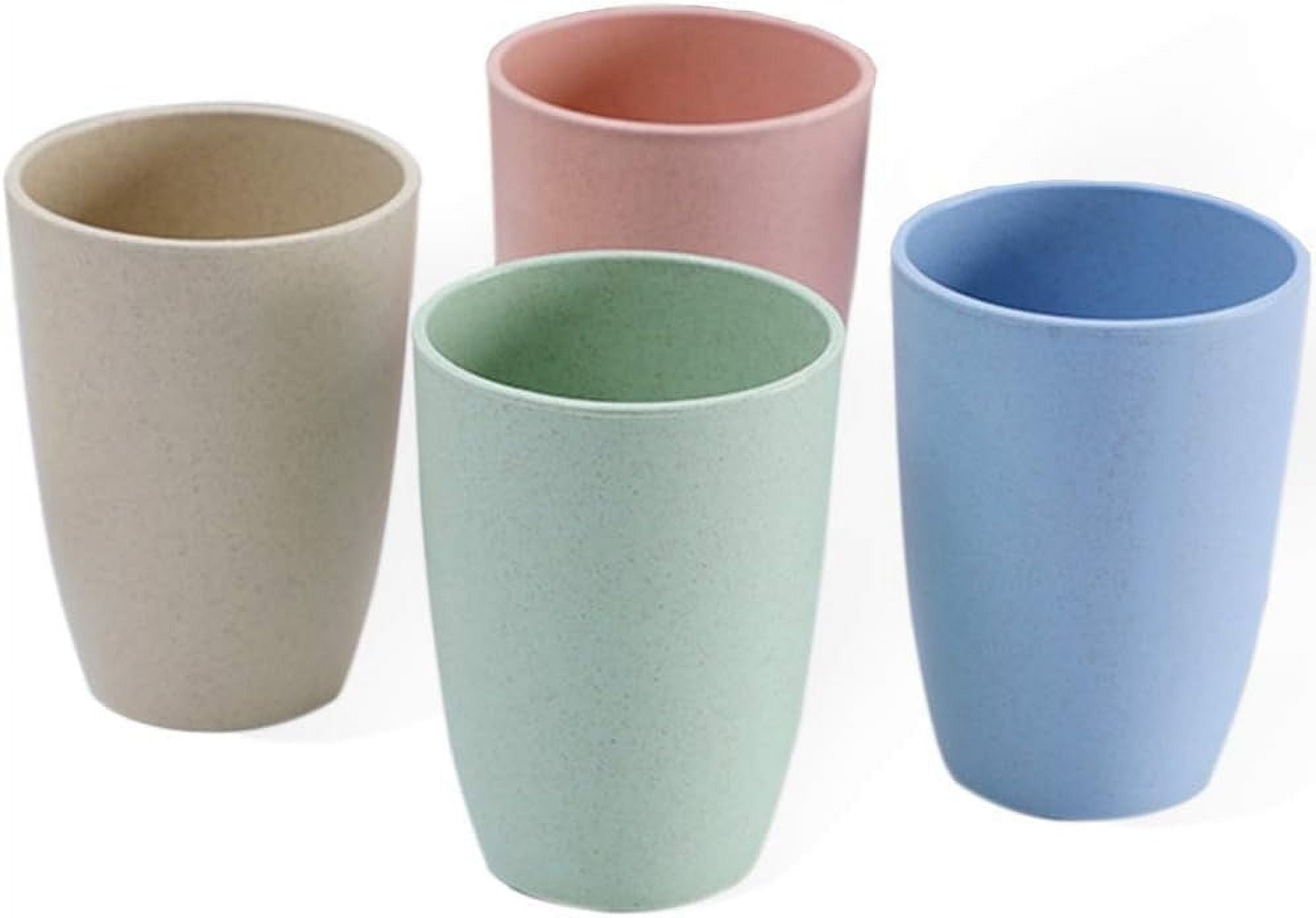 4 Pcs Unbreakable Reusable Drinking Cup, Multicolor Wheat Straw Water ...