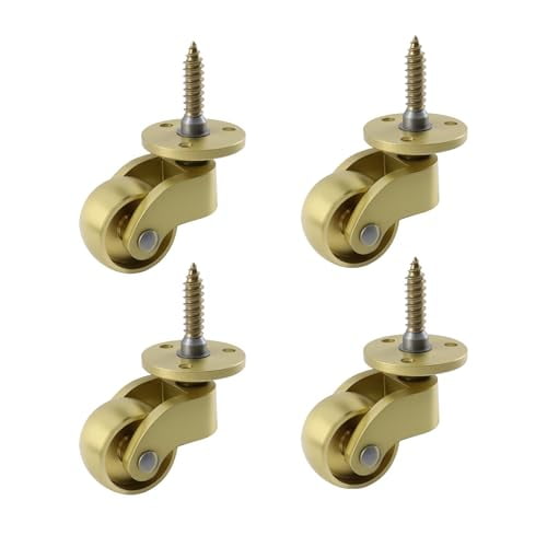 4 Pcs Universal Caster Wheels, Heavy Duty 360 Degree Rotation Brass ...