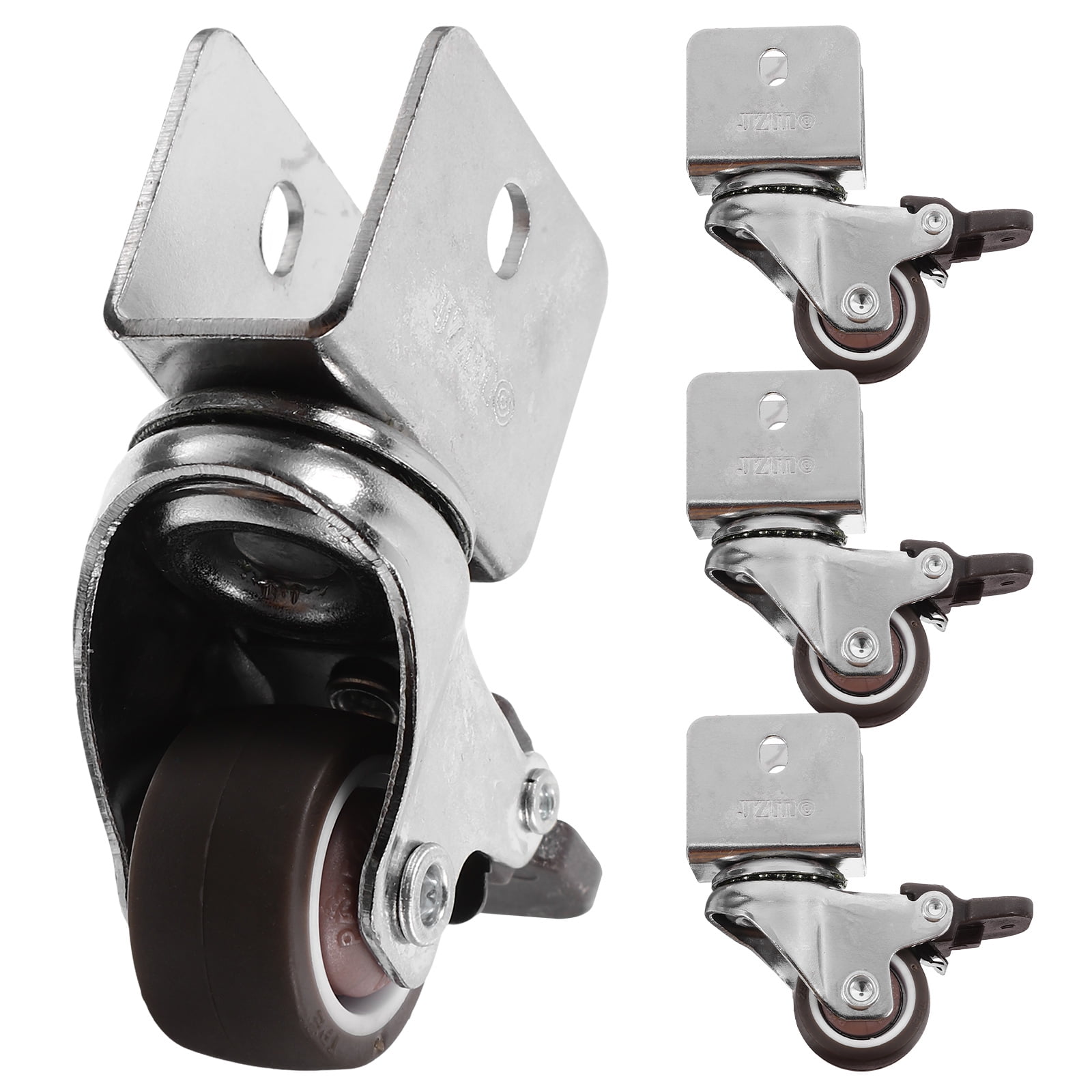 WORGEOUS Caster Wheels Silver TPE 4Pcs 1.3In Wheel Width - Walmart.com