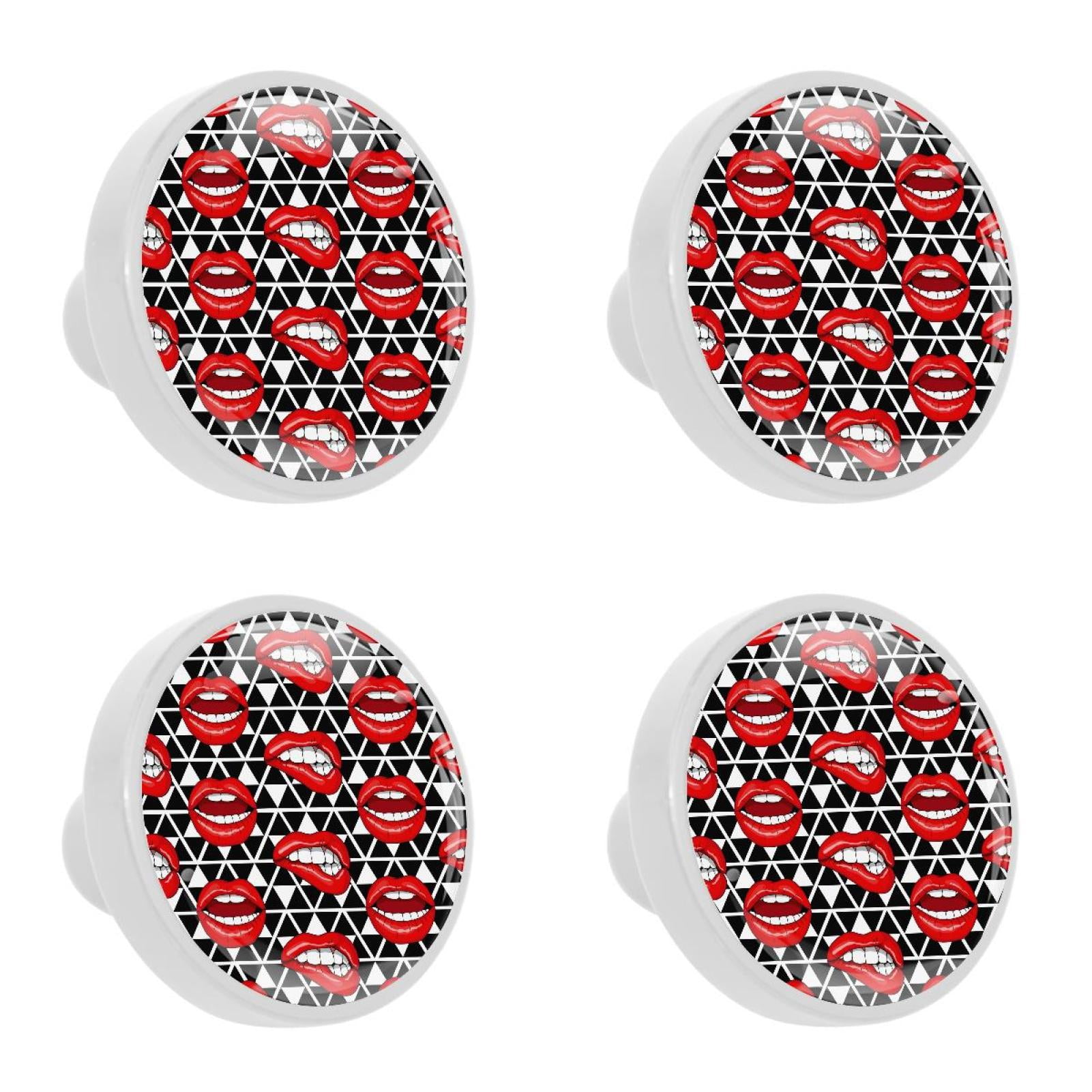 4 Pcs Valentine Lips Romance Kiss Knobs for Kitchen Cabinet Cupboard ...