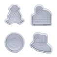 4 Pcs Valentine's Day Theme Cookie Cutters and Stamper Cartoon Bakeware ...