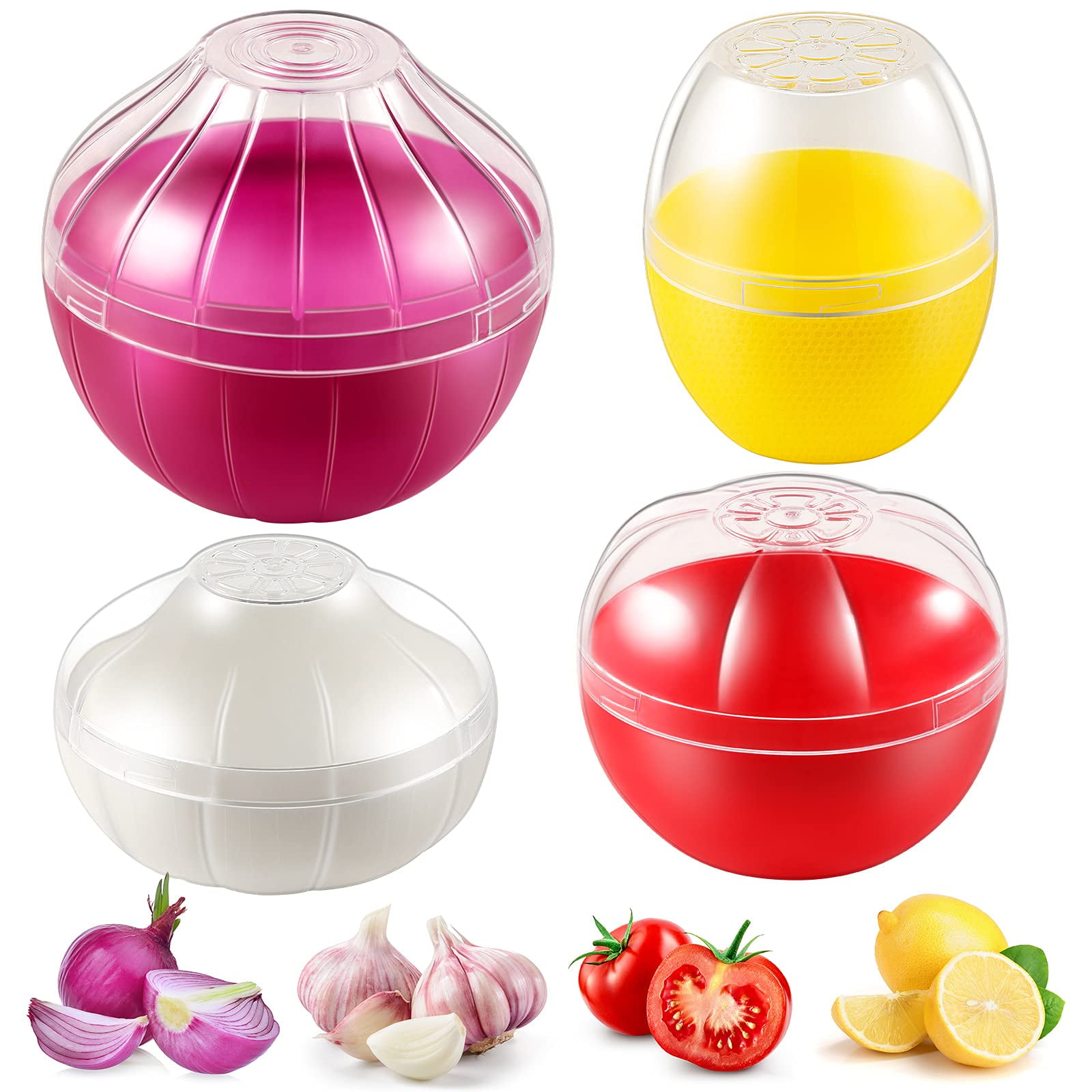 4 Pcs Vegetable and Fruit Storage Containers for Fridge, BPA Free ...