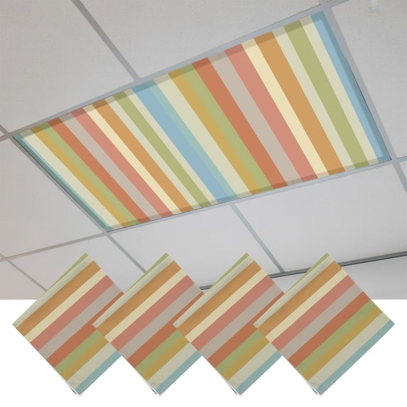4 Pcs Vertical Stripes Fluorescent Light Covers Minimalist Modern ...