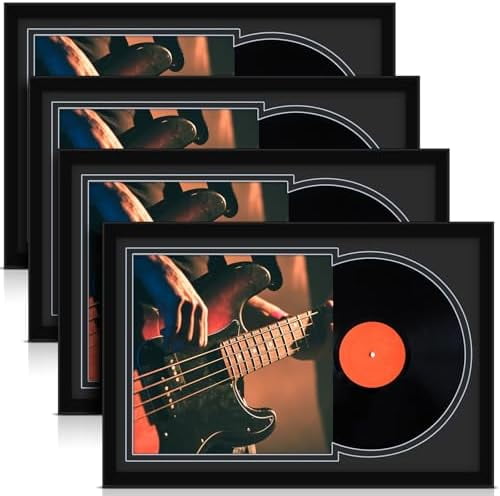 4 Pcs Vinyl Record Display Frame 16x22 Inches Double Groove Record ...