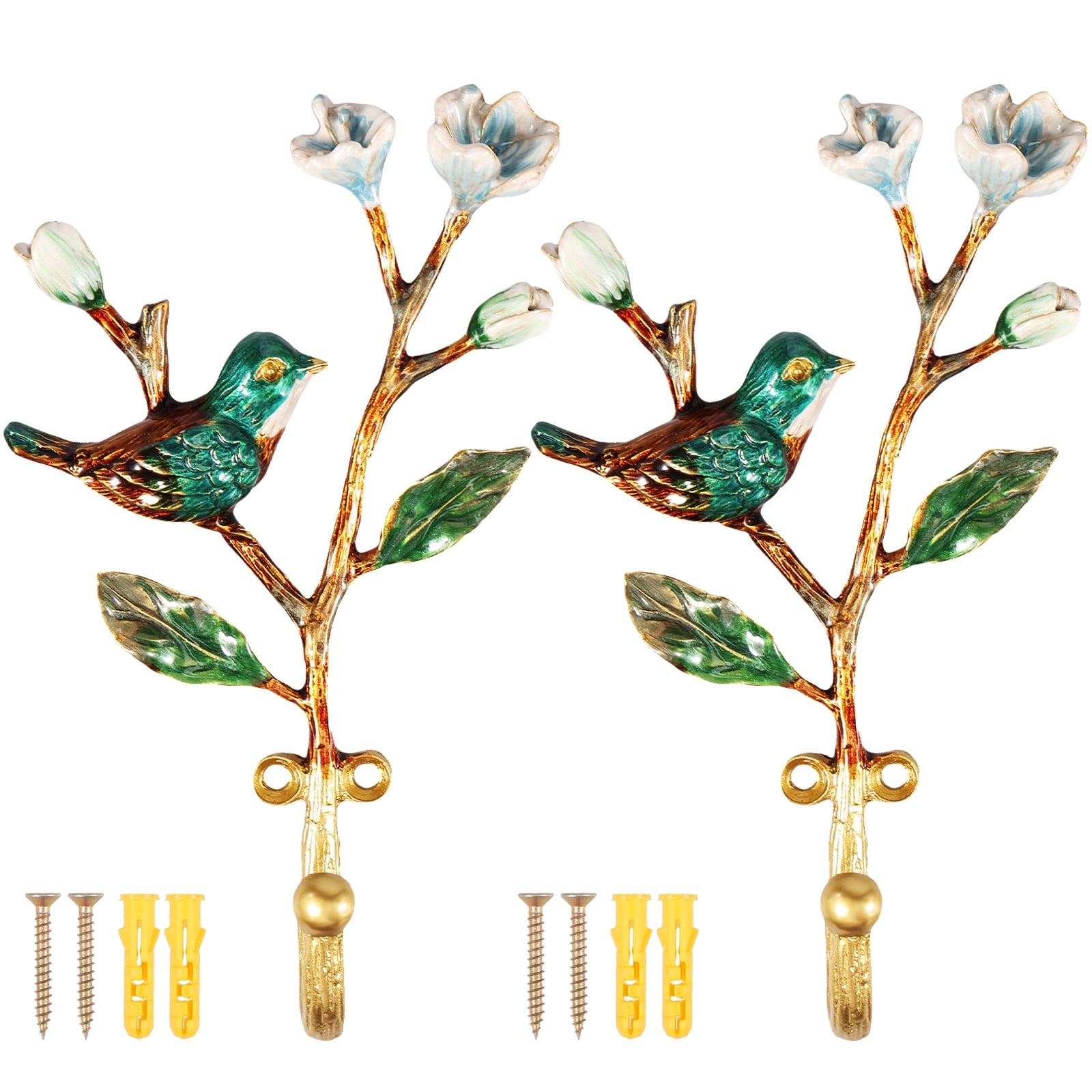 4 Pcs Wall Hooks with 4 Screws Vintage Wall Hook Set Decorative Wall ...