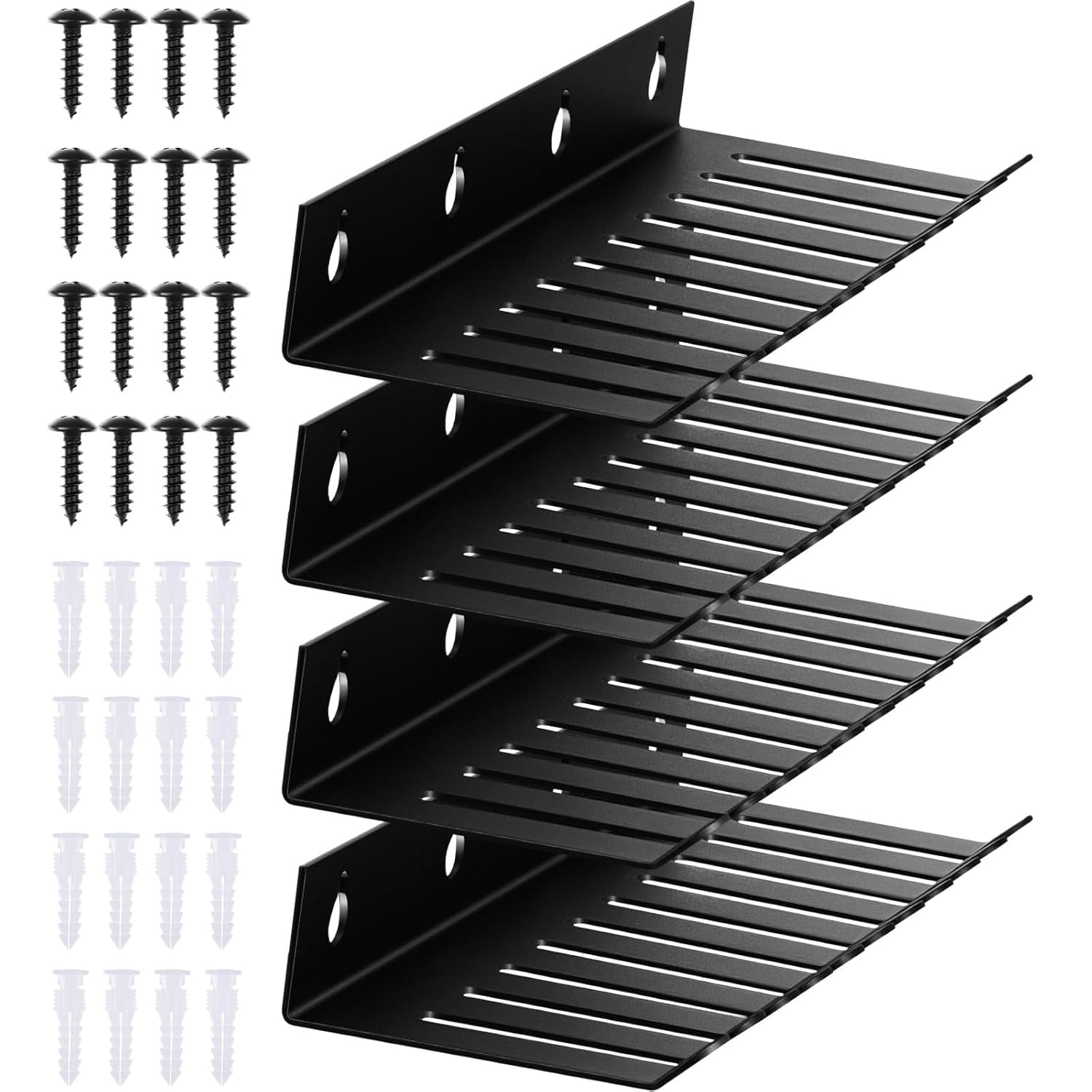 4 Pcs Wall Mount Cable Hanger with 10 Cable Slots Cable Rack Organizer ...