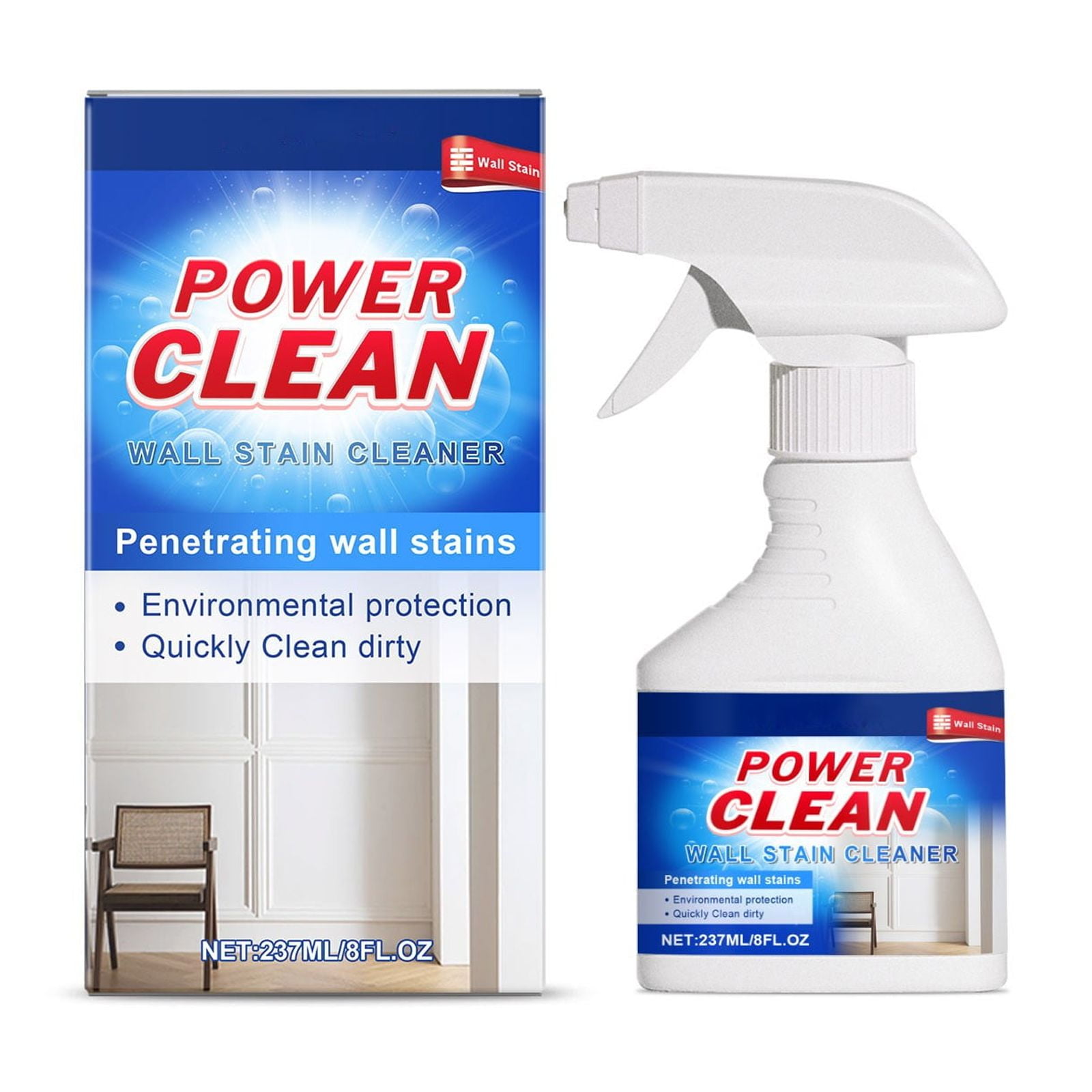 4 Pcs Wall Stain Cleaner Spray - Powerful Bathroom & Office Wall ...
