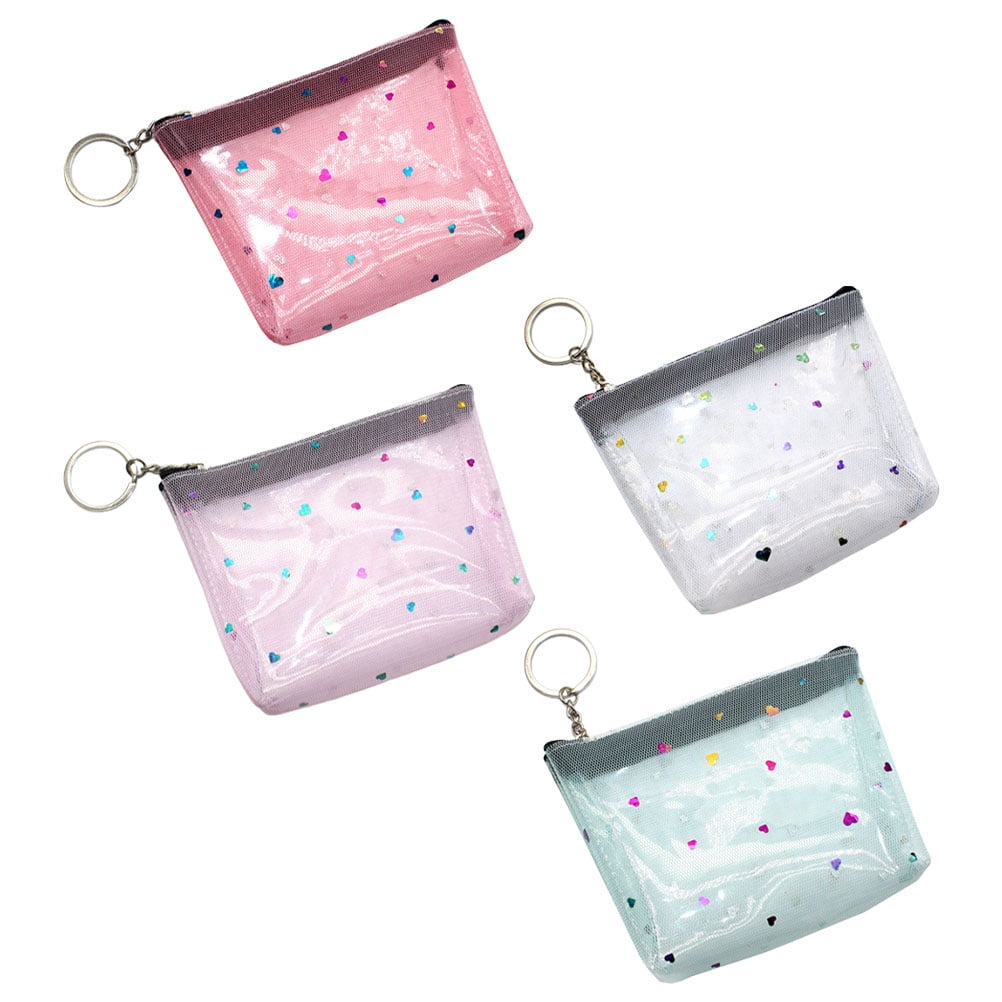 4 Pcs Wallett Transparent Coin Purse Little Girl Cash Pouch Bag Travel ...
