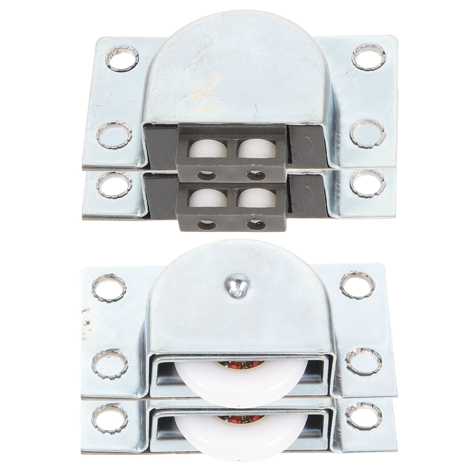 4 Pcs Wardrobe Wheels Sliding Door Track Accessories Pulley The ...