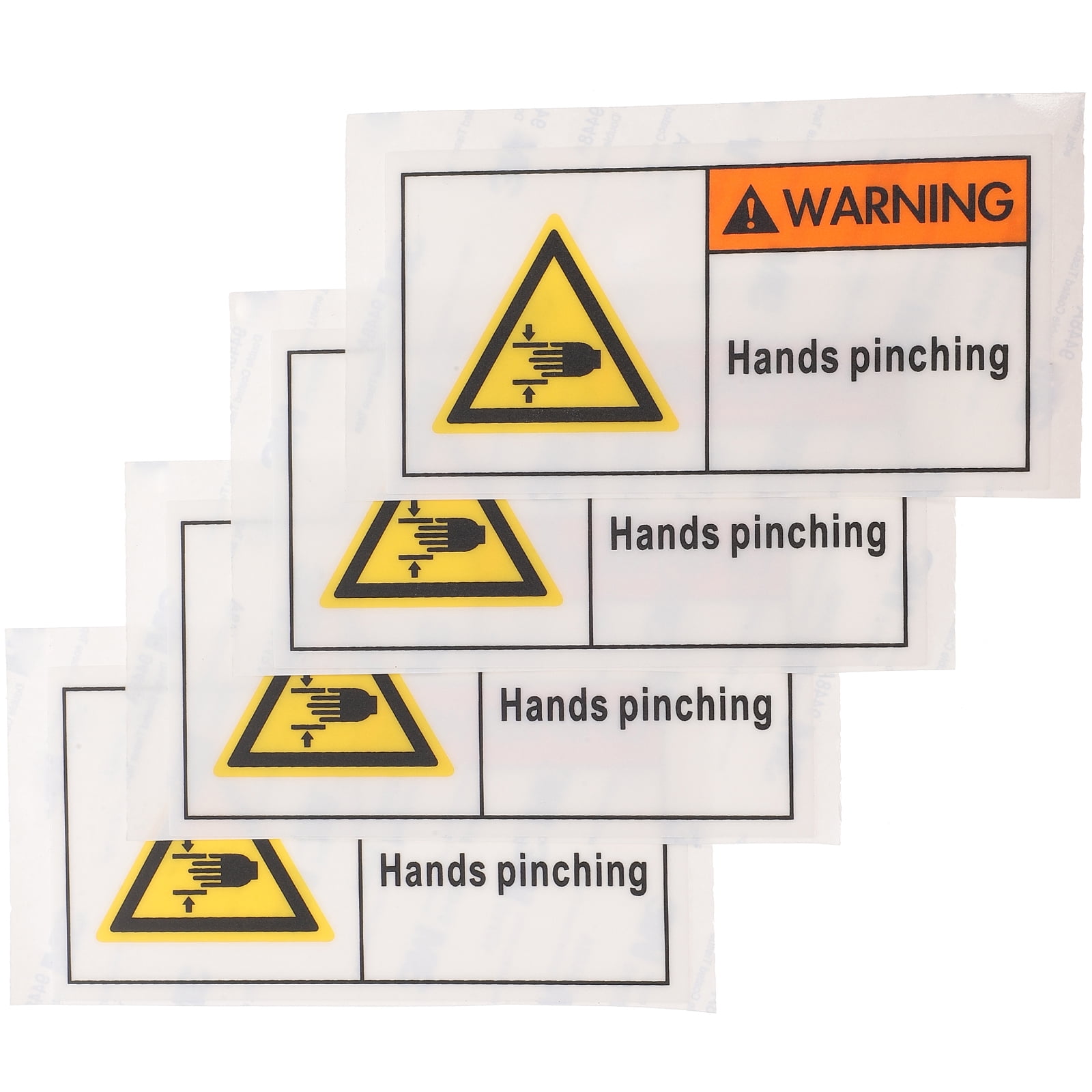 4 Pcs Warning Sign Stickers Safety Hands Pinching Caution Signs Injury ...