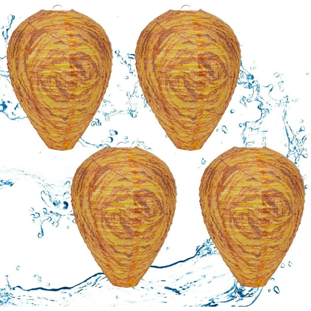 4 Pcs Wasp Nest Decoy,8.66"×11" Hanging Wasp Repellent Hornet ...