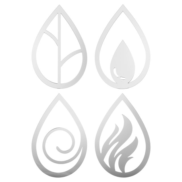 4 Pcs Water Drop Design Decal Decals Small Mirrors for Wall Gaming ...