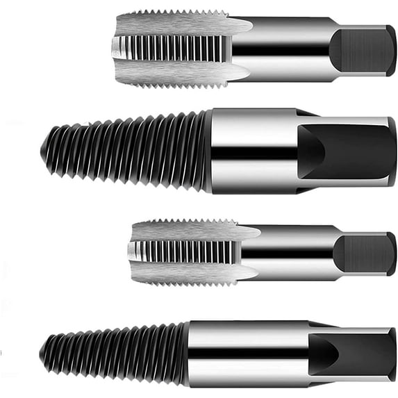 4 Pcs Water Pipe Extractor, Carbon Steel 1/2" - 3/4" NPT Taps Set ...