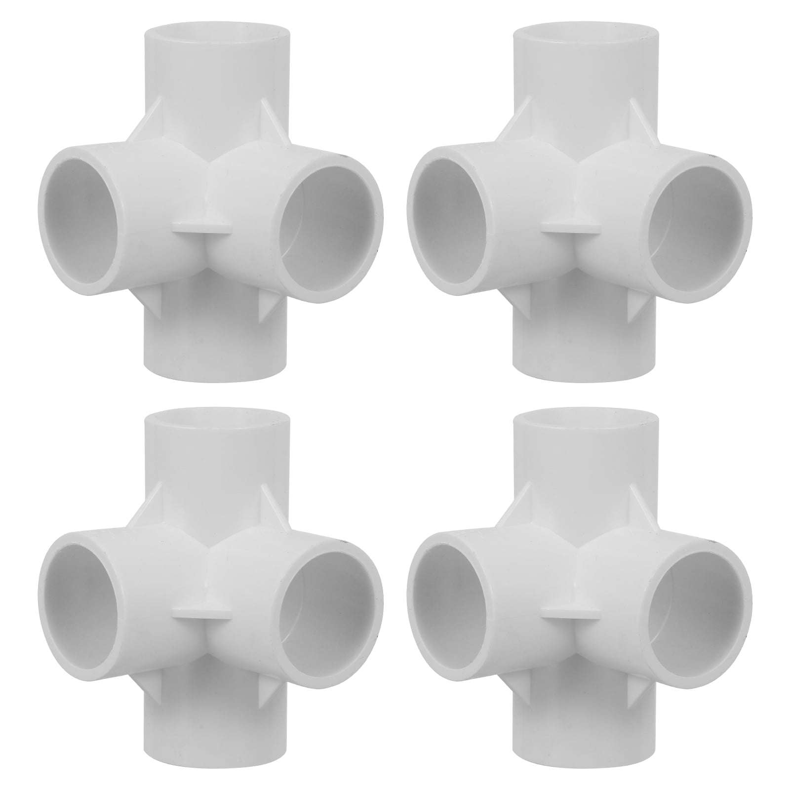 4 Pcs Water Pipe Water Hose PVC 4-way Pipe Connector Glossy PVC ...