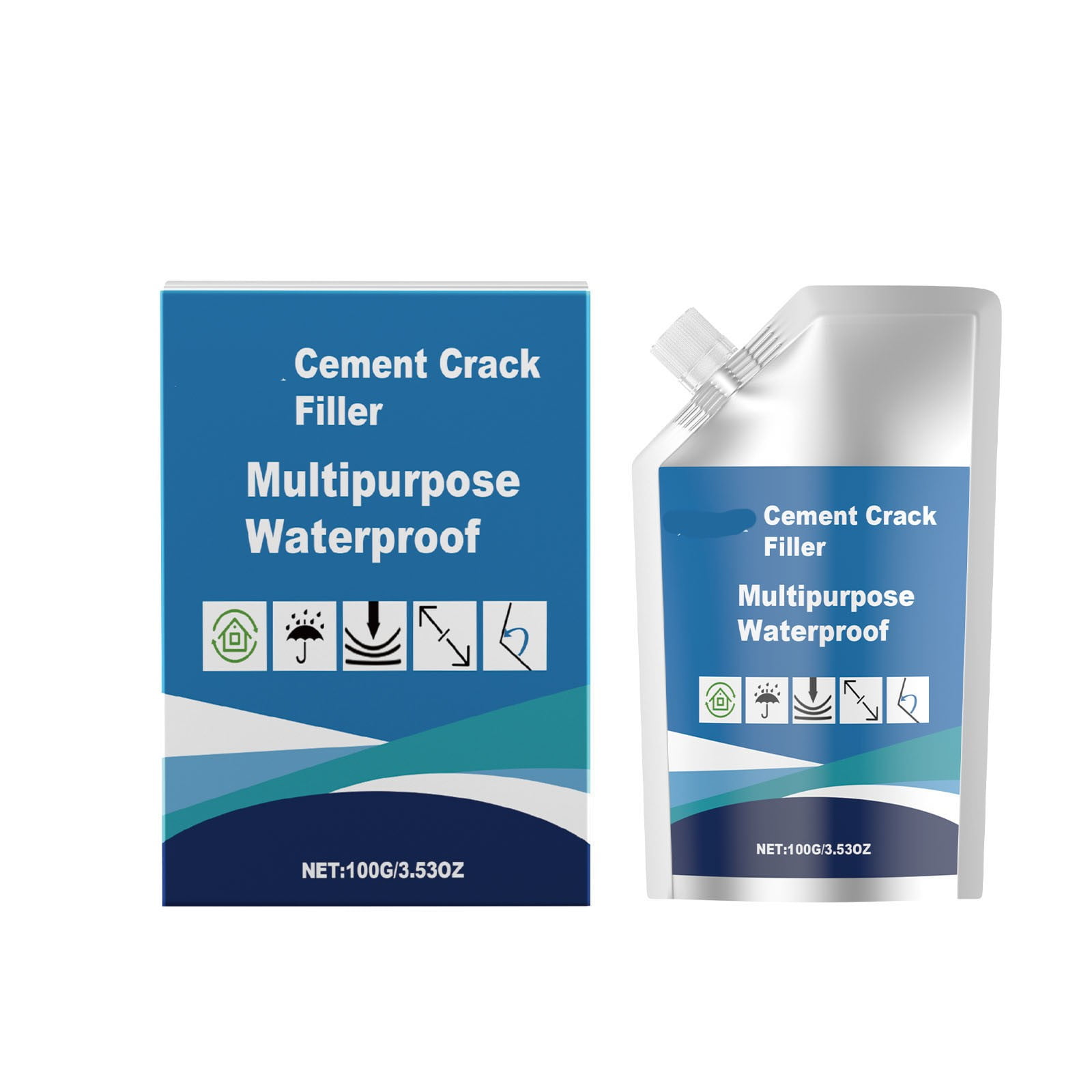 4 Pcs Waterproof Cement Crack Filler - Fast Drying Wall Repair for ...