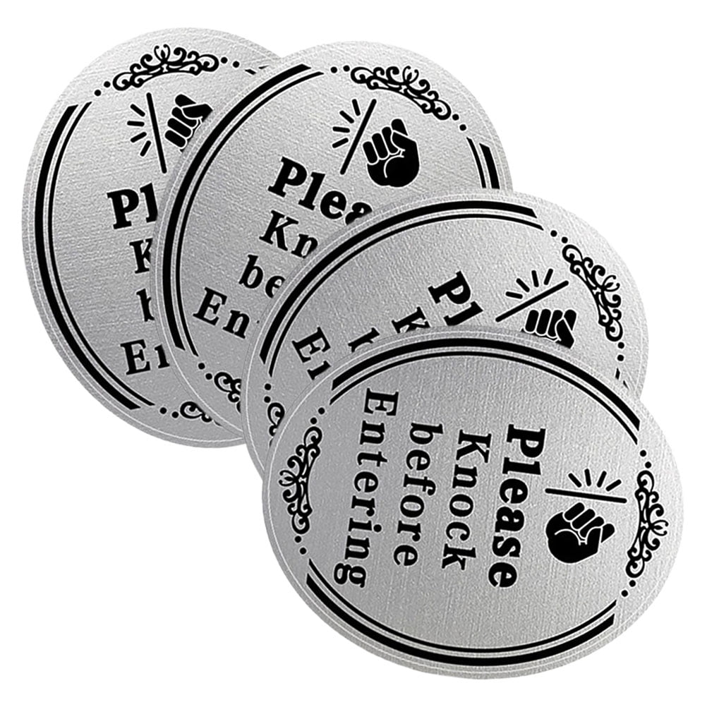 4 Pcs Waterproof Sticker Hole Cover Wiper Please Knock First - Walmart.com